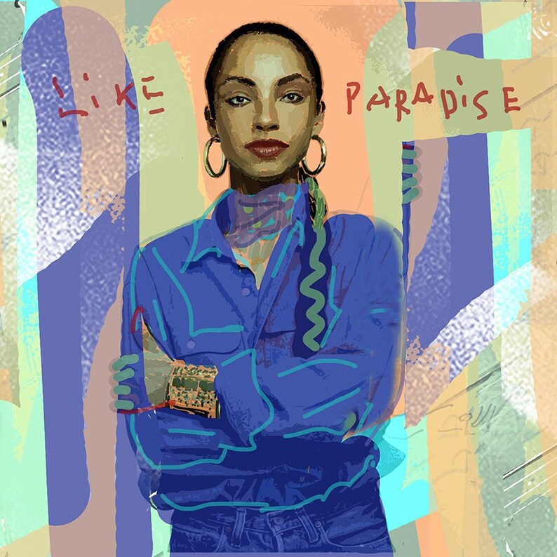 Sade Print by Original Digital Painting. Helen Folasade Adu - Etsy
