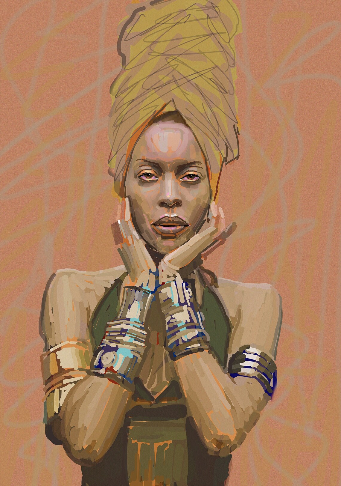 Erykah Badu Print. Original Digital Painting. Wall Decor. Famous ...