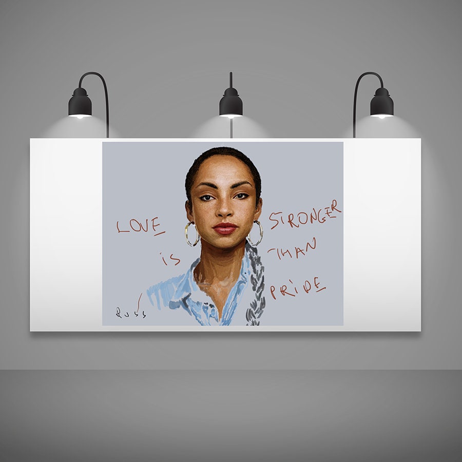 Sade Digital Painting Print. Helen Folasade Adu Wall Decor. Portrait ...
