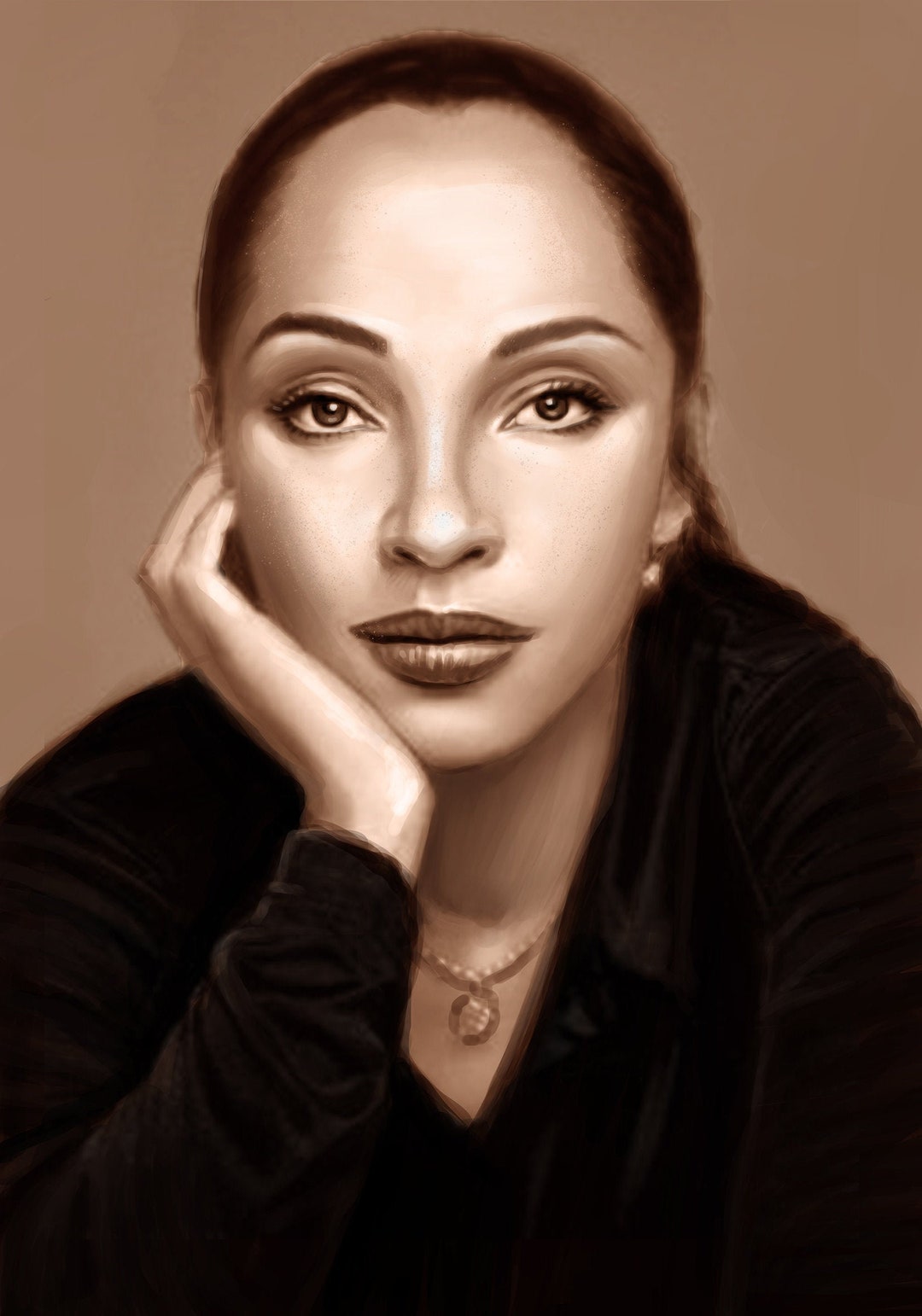 Sade Digital Painting Print. Helen Folasade Adu Wall Decor. Portrait ...