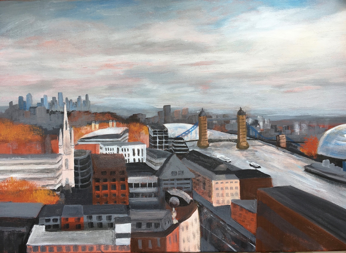 London City original acrylic painting on stretched canvas | Etsy