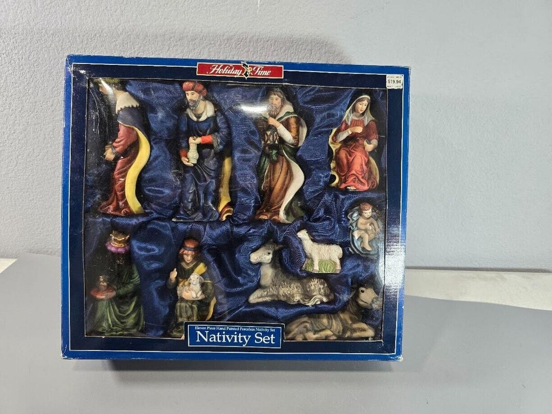 Vintage Holiday Time Nativity Set 11 Piece Set Euc - Etsy