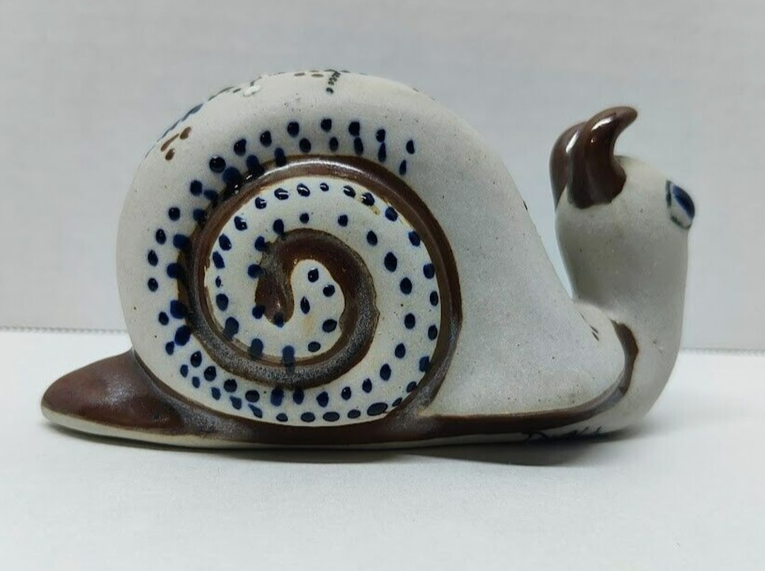Tonala Snail Mexican Folk Art Pottery Hand Painted Mexican Style ...