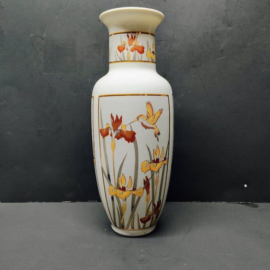 11 Chokin Art 1987 Artmark Hummingbird and Iris Japanese Vase - Etsy