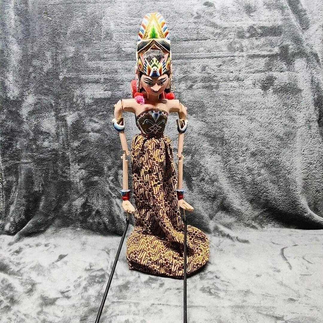 Vintage Wayang Golek Wooden Bali Puppet Indonesia Asian Stick Puppet ...