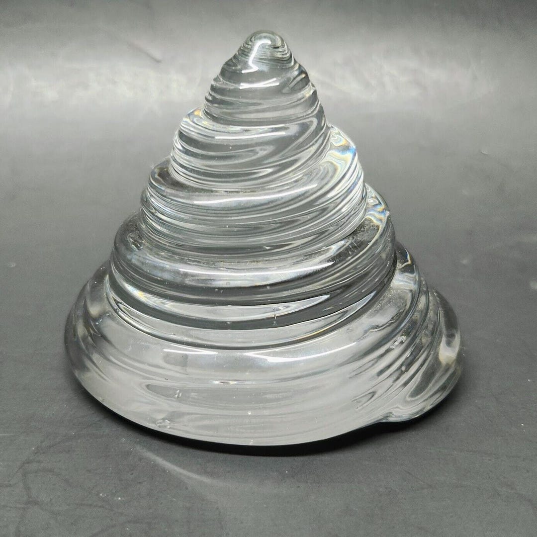 Clear Glass Paperweight in a Cone Shell Shape - Etsy