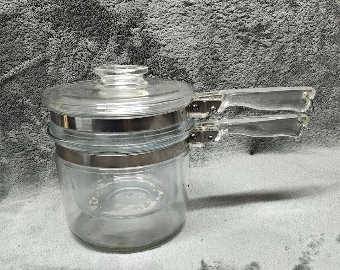 Vintage PYREX Flameware Clear Glass Double Boiler 6283 2 Piece - Etsy