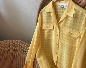 Sheer Yellow Blouse - Etsy