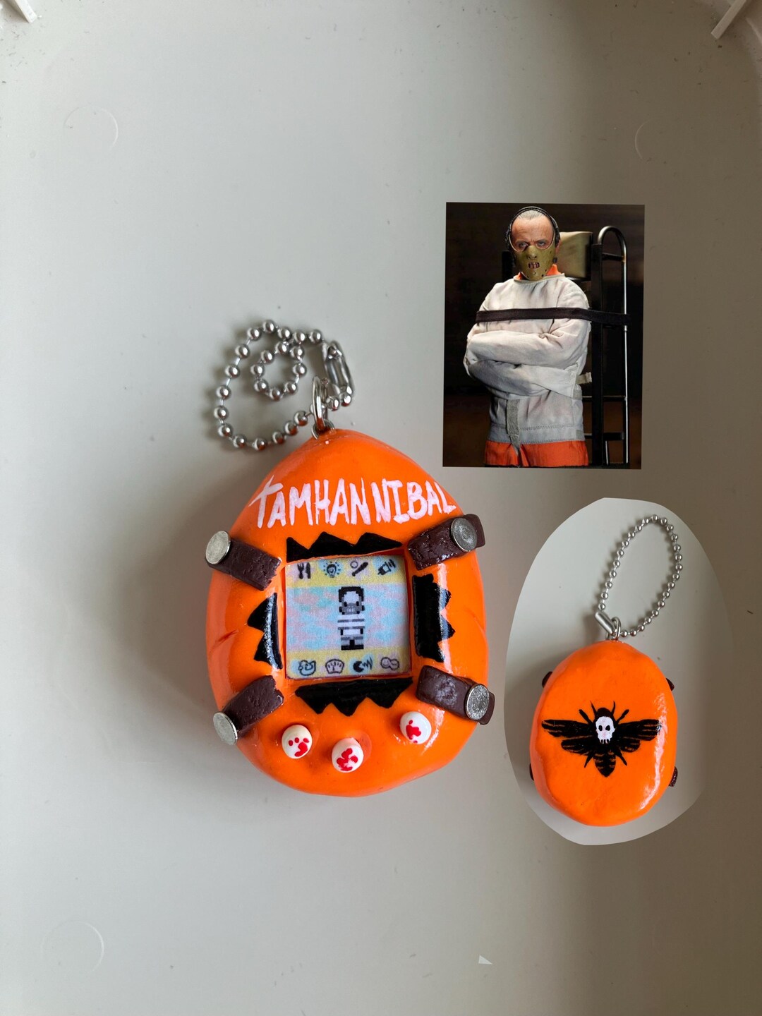 Hannibal Lecter Tamagotchi not Real Handmade Horror Movie Keychain ...