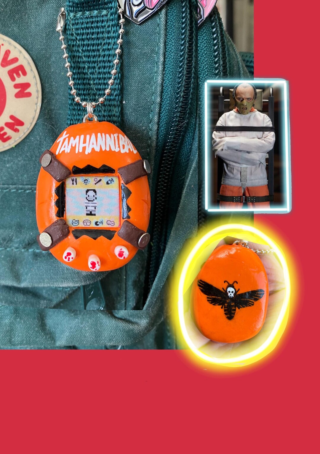 Hannibal Lecter Tamagotchi (not Real) Keychain/jewelry for Bag Horror ...