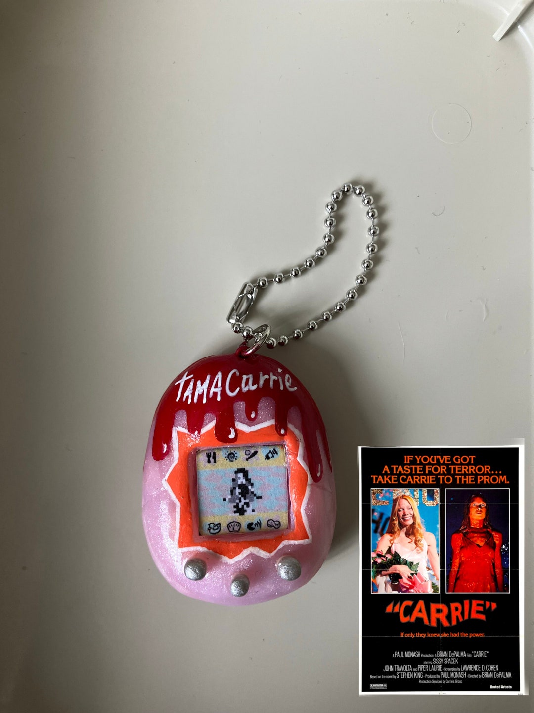 Tamagotchi Handmade Key Ring Horror Film CARRIE at the Devil's Ball ...