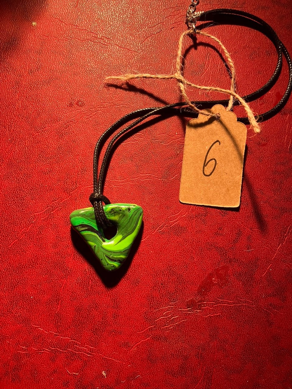 Coraline Seeing Stone Pendant Necklace in Green Polymer Clay Black Cord ...
