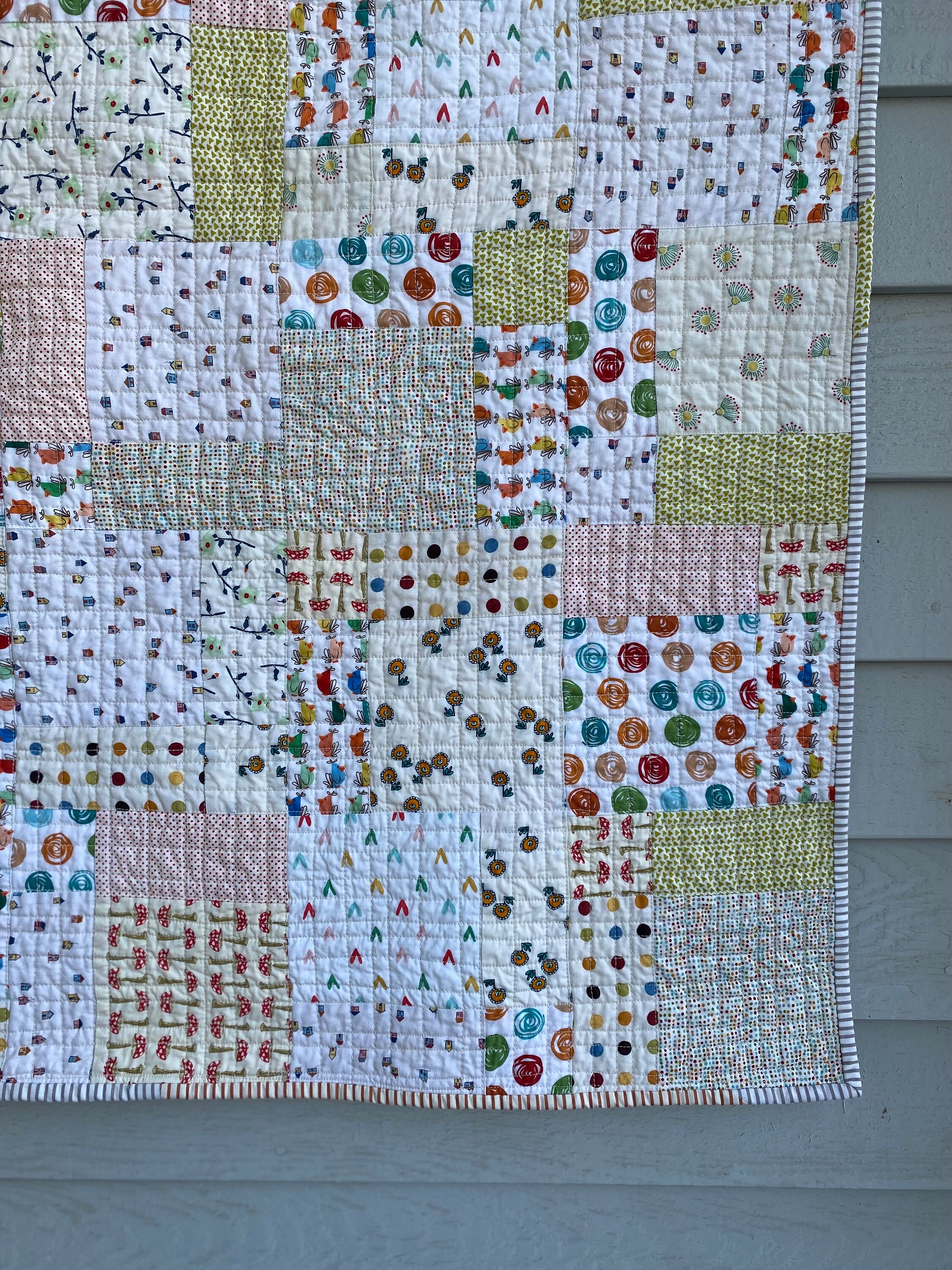 Handmade Patchwork Baby Quilt, Modern Indie Nursery Bedding - Etsy