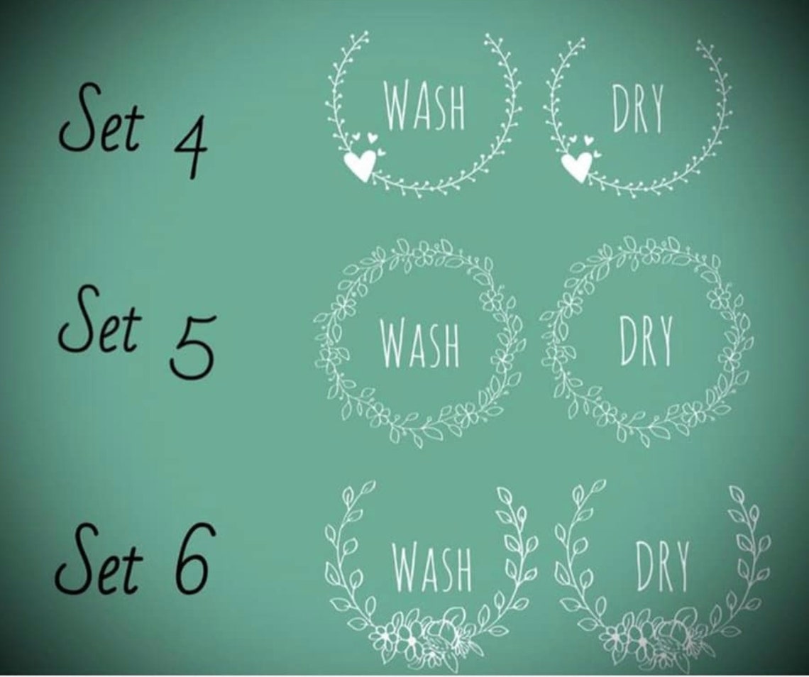 Laundry Room Decor Laundry Room Decals Floral Wreath Decals | Etsy