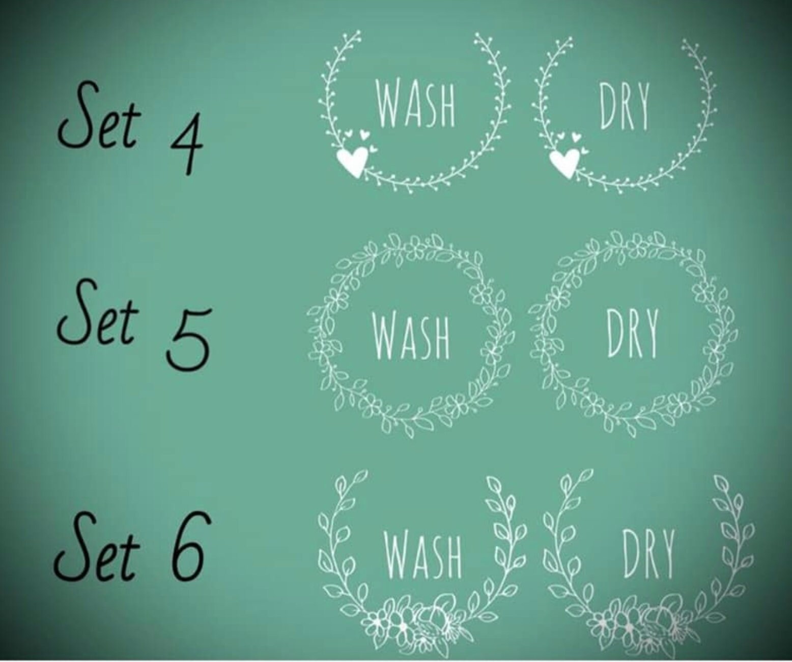 Laundry Room Decor Laundry Room Decals Floral Wreath Decals | Etsy