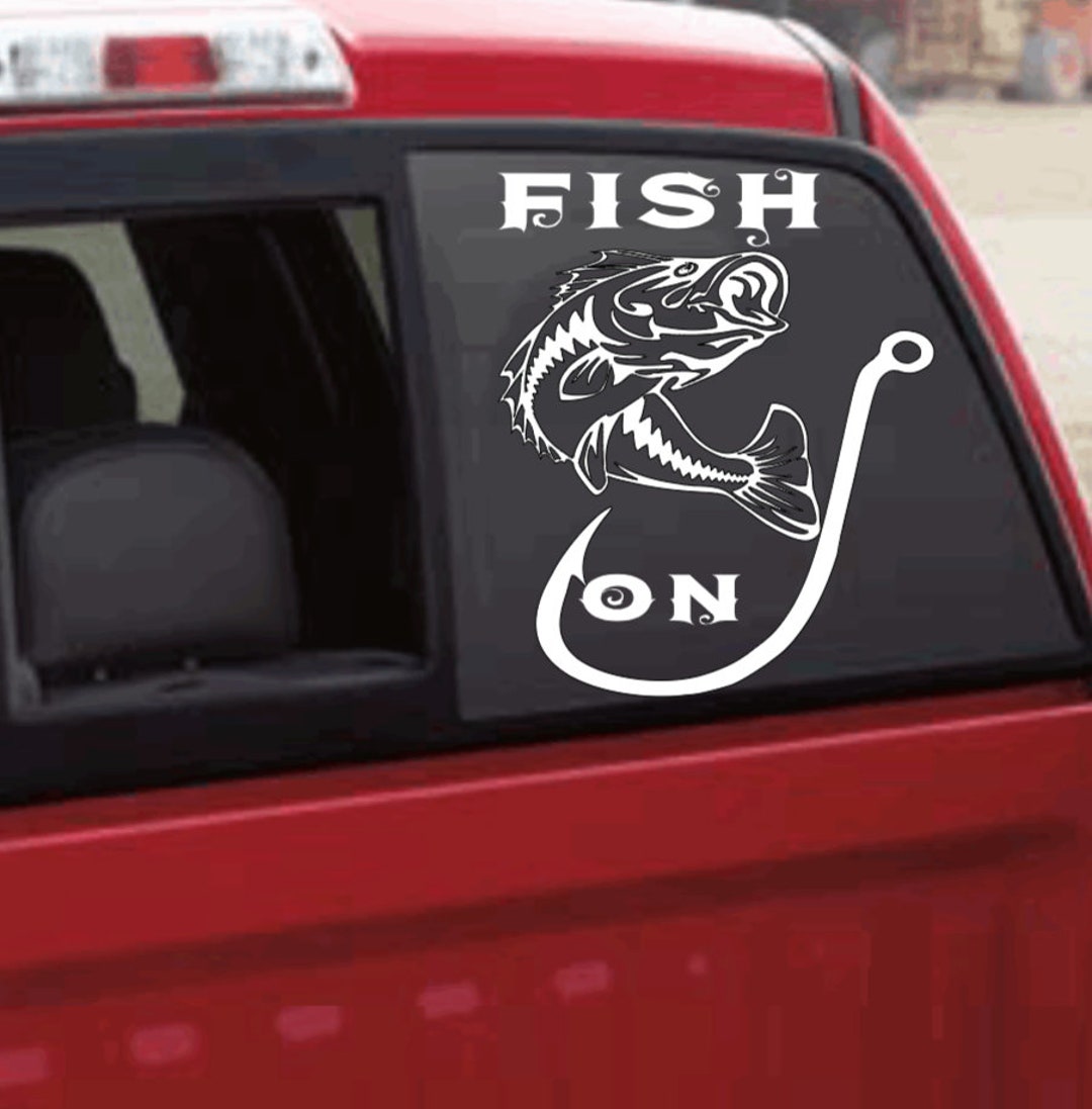 Fish on Decal for Truck, Fish on Decal for Yeti, Fishing Decal for Dad ...
