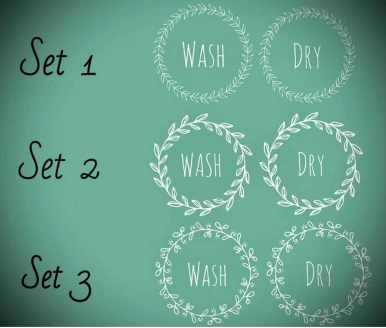 Laundry Room Decor Laundry Room Decals Floral Wreath Decals | Etsy