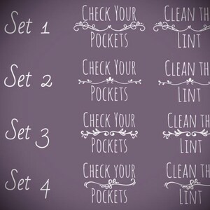 Laundry Decor, Laundry Room, Check Your Pockets-clean the Lint Decals ...