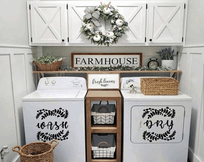Laundry Room Decals, Laundry Stickers, Farmhouse Washer and Dryer ...
