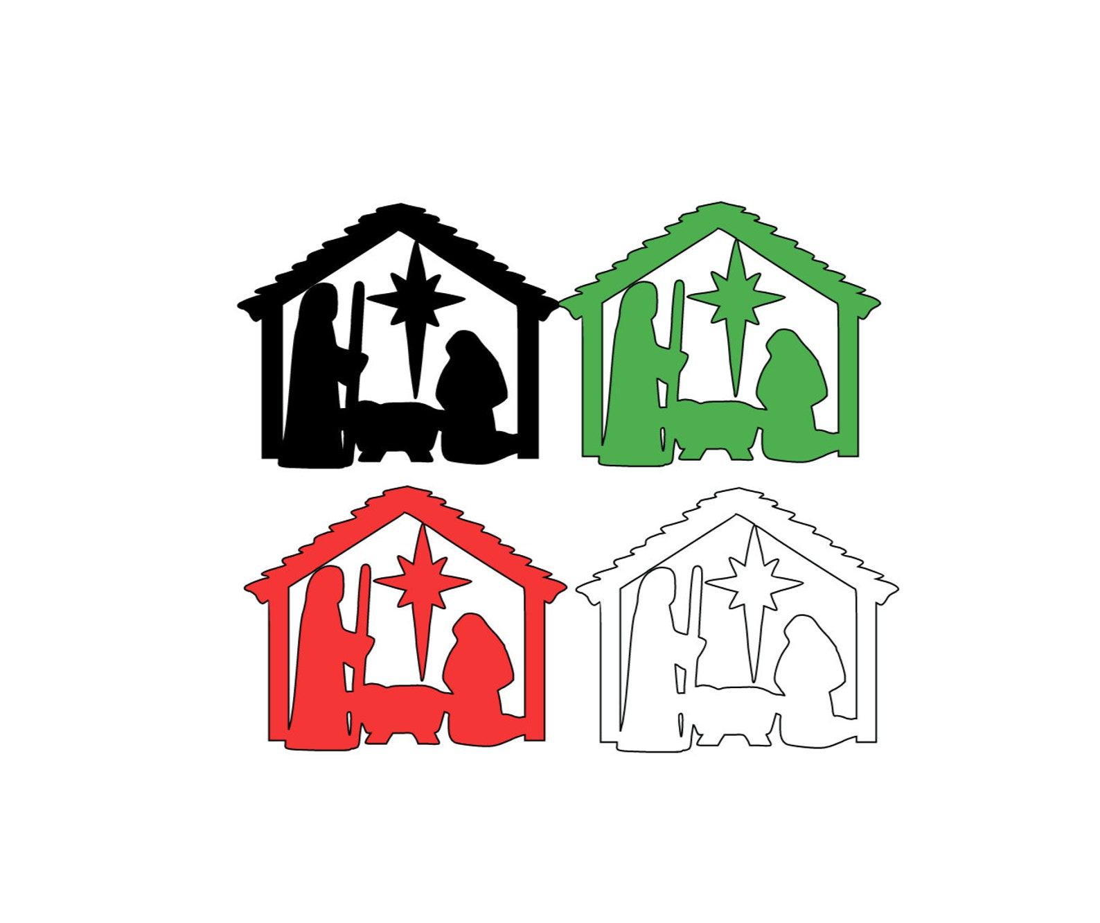 Nativity Sticker Nativity Decal Joseph-mary-baby Jesus DIY - Etsy