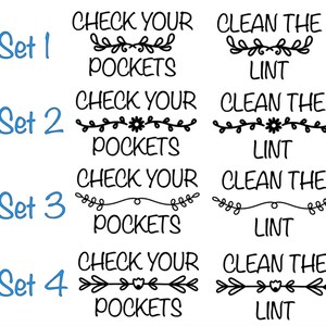 Laundry Room Decor, Laundry Room Decals, Check Your Pockets/ Clean the ...