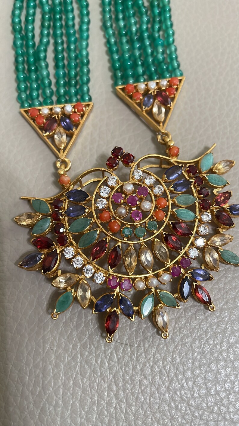 Rani Haar Long Navratan Mala Rani Haar Set/ Indian Pakistani - Etsy