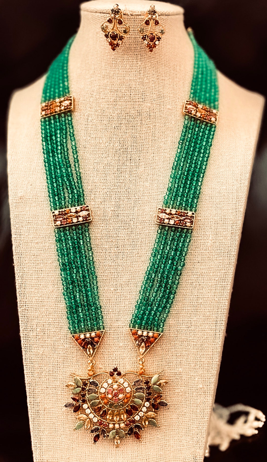Rani Haar Long Navratan Mala Rani Haar Set/ Indian Pakistani - Etsy
