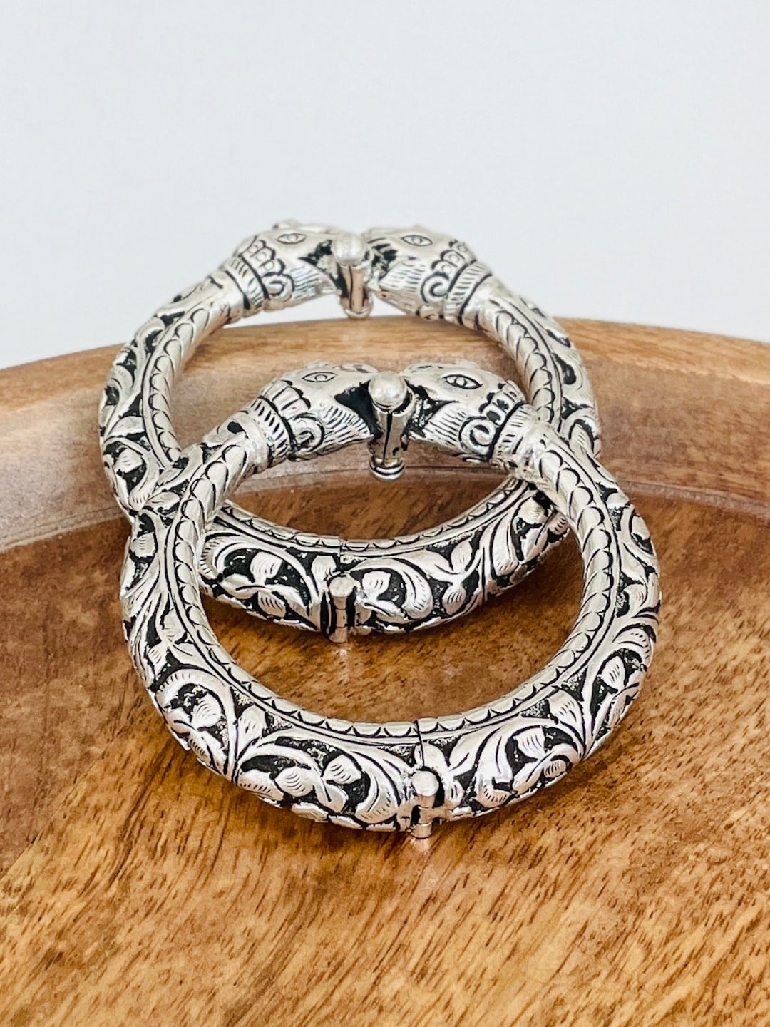 Tribal Silver Bangles, Traditional Silver Cuff Bangles, Openable Cuff ...