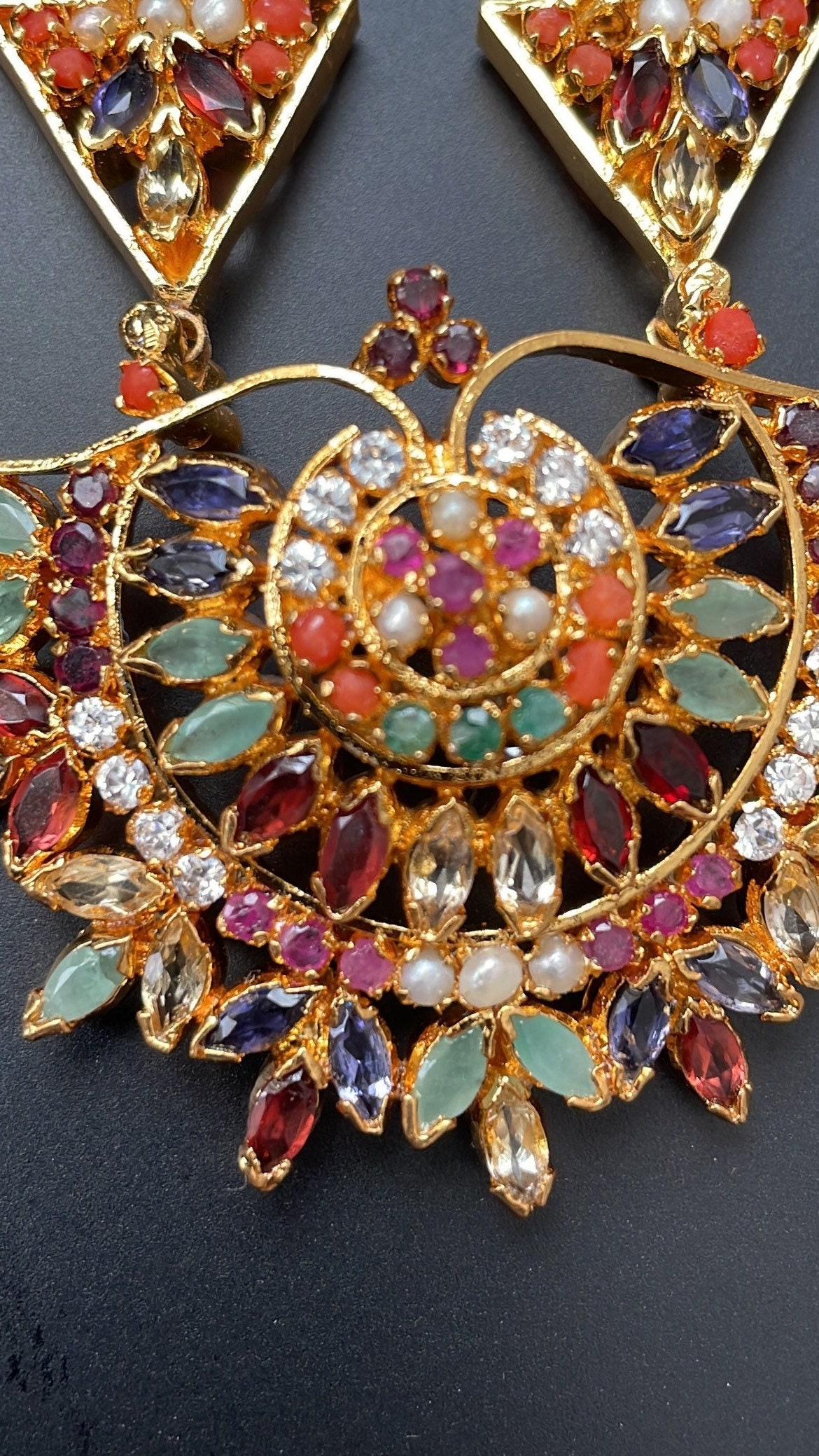 Rani Haar Long Navratan Mala Rani Haar Set/ Indian Pakistani - Etsy