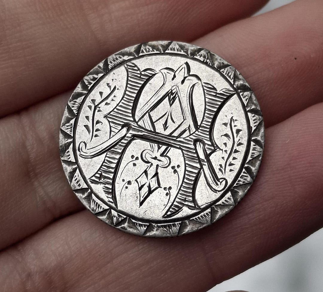 Antique Victorian Era Silver Engraved Love Token Coin- AH or HA - Etsy