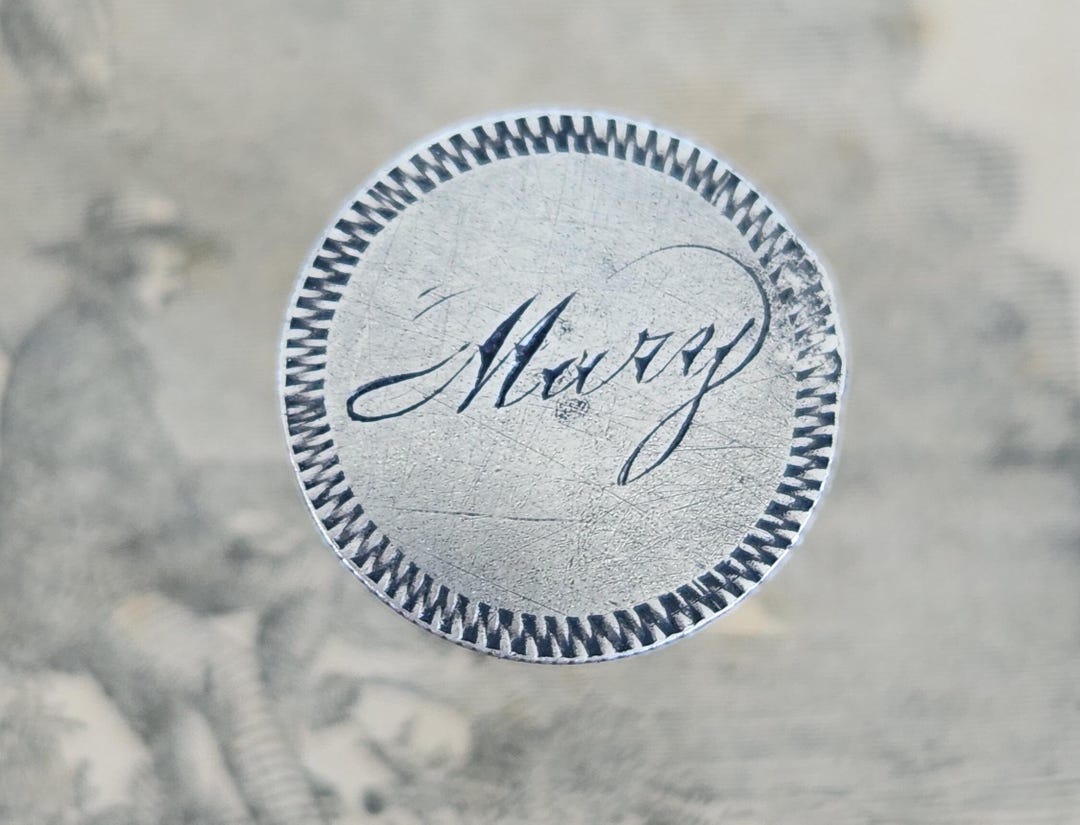 Antique Victorian Era Silver Engraved Love Token Coin - Mary - Etsy