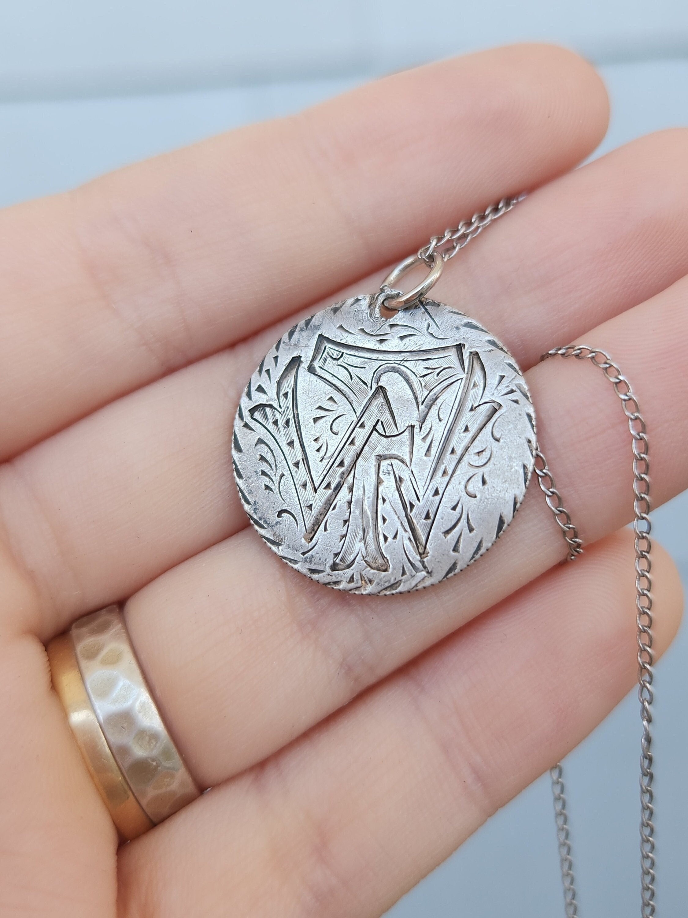 Antique Victorian Era Silver Double Sided Engraved Love Token Coin ...