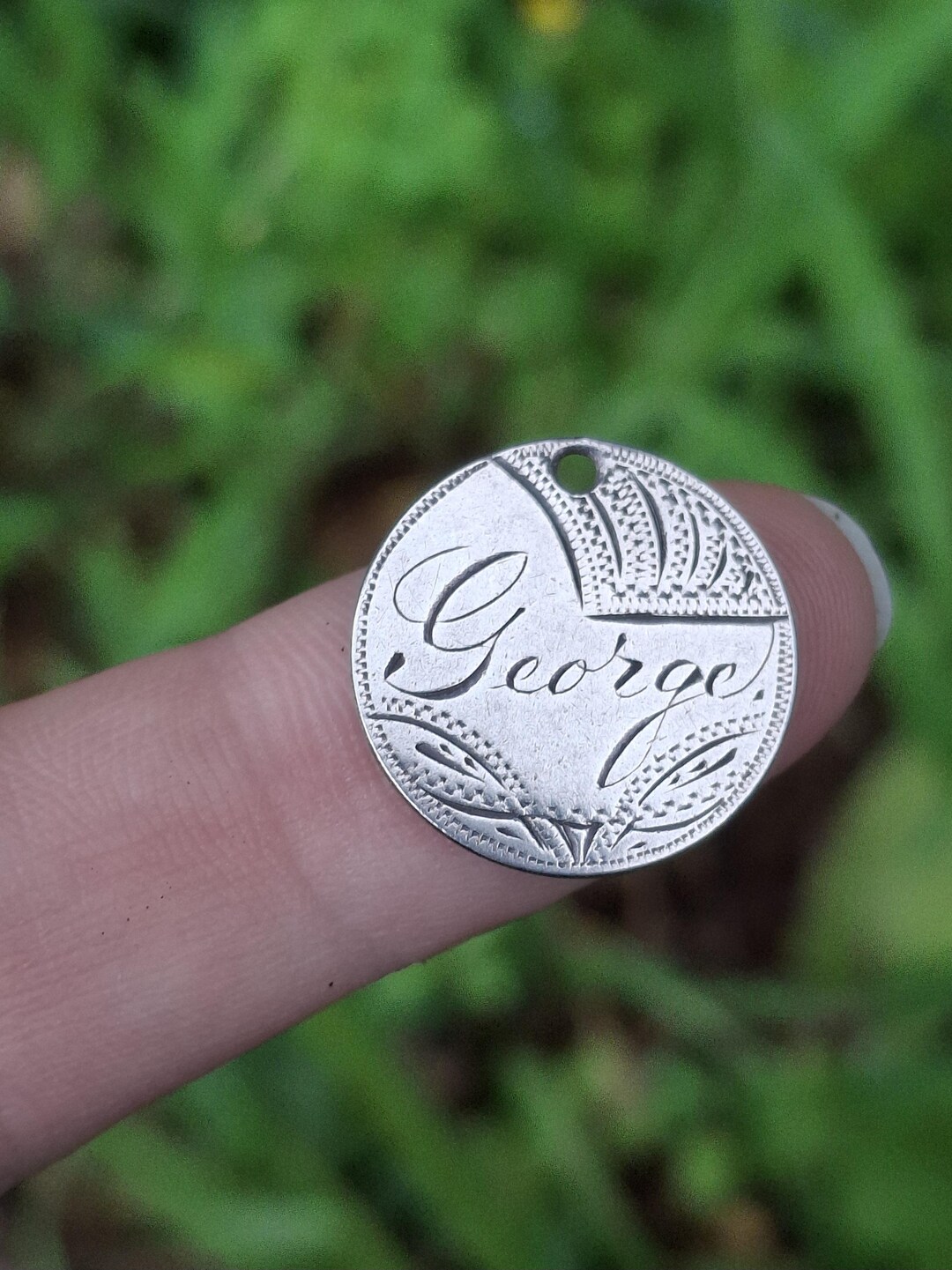 Antique Victorian Era Silver Engraved Love Token Coin - George - Etsy