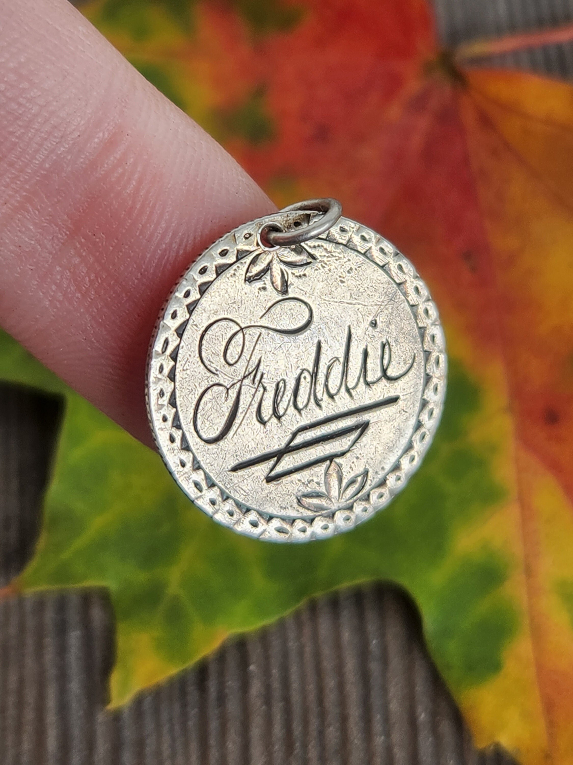Antique Victorian Era Silver Engraved Love Token Coin Freddie - Etsy