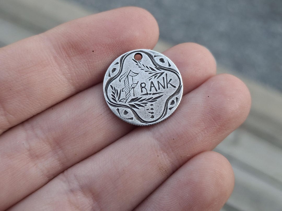 Antique Victorian Era Silver Engraved Love Token Coin - Frank - Etsy