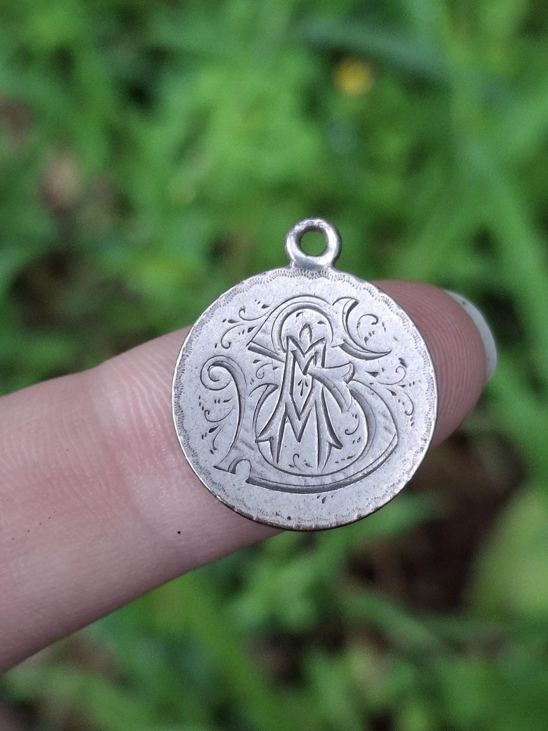 Antique Victorian Era Silver Engraved Love Token Coin - Initials AS/SA ...
