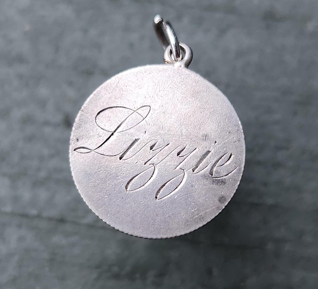 Antique Victorian Era Silver Engraved Love Token Coin- Lizzie - Etsy