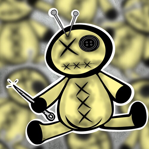 Voodoo Doll Sticker Voodoo Sticker Halloween Sticker Voodoo - Etsy