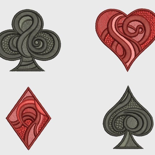 Playing Card Suits Machine Embroidery Design - Etsy