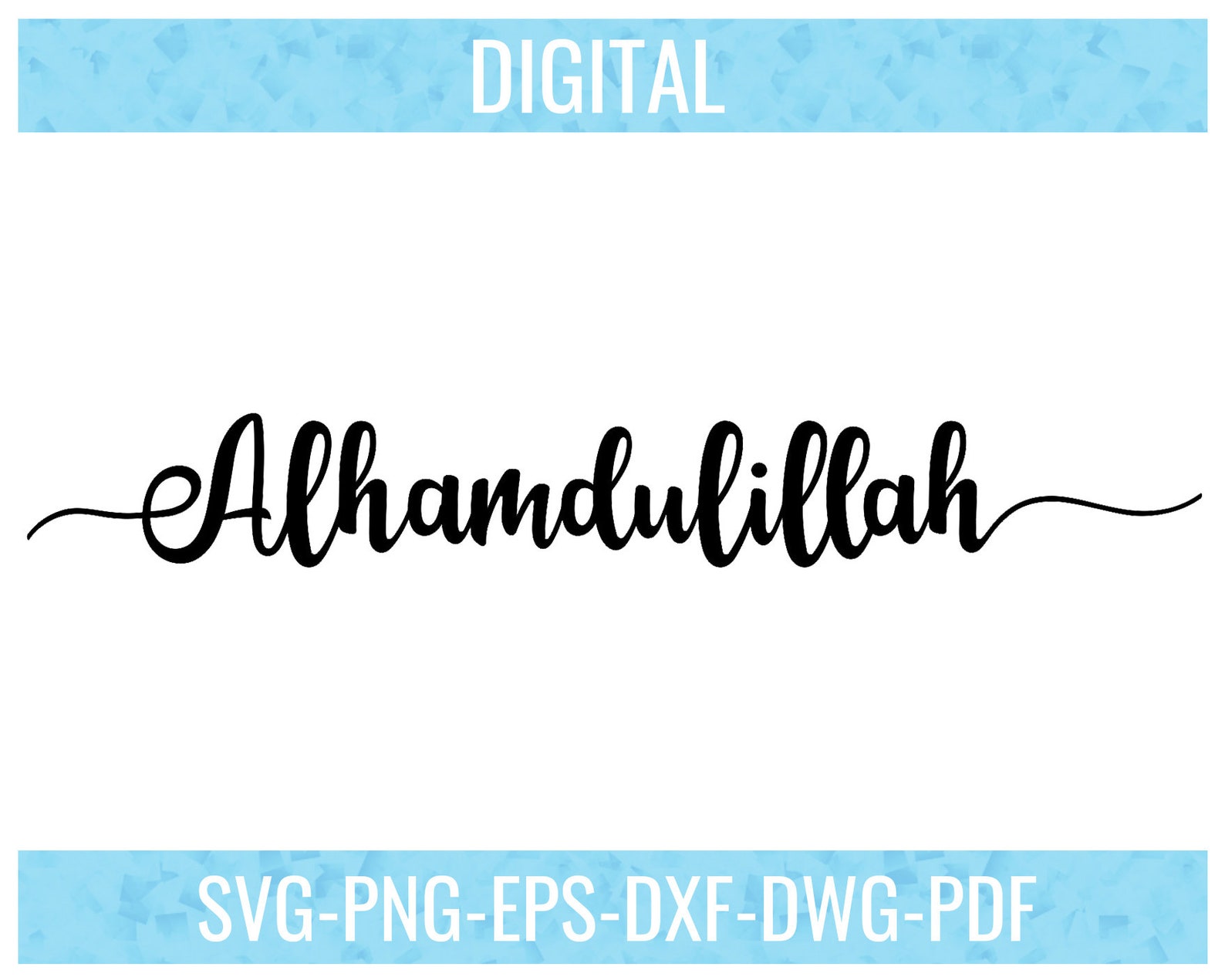 Alhamdulillah, Arabic, Calligraphy, Lettering Design, SVG, PNG, EPS - Etsy