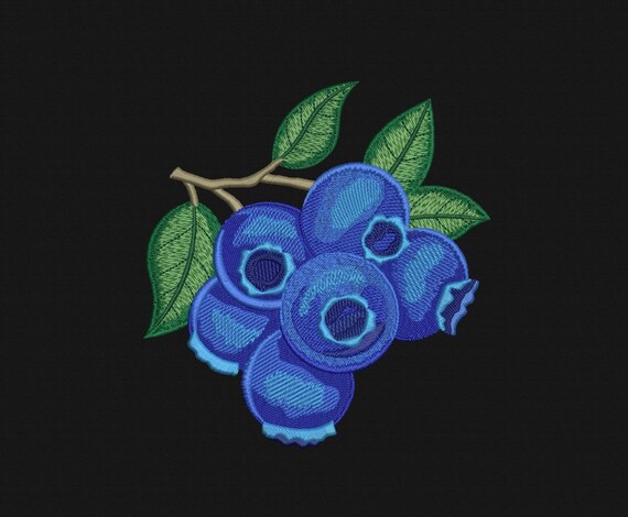 Digital Blueberry Machine Embroidery Design 4 Sizes - Etsy