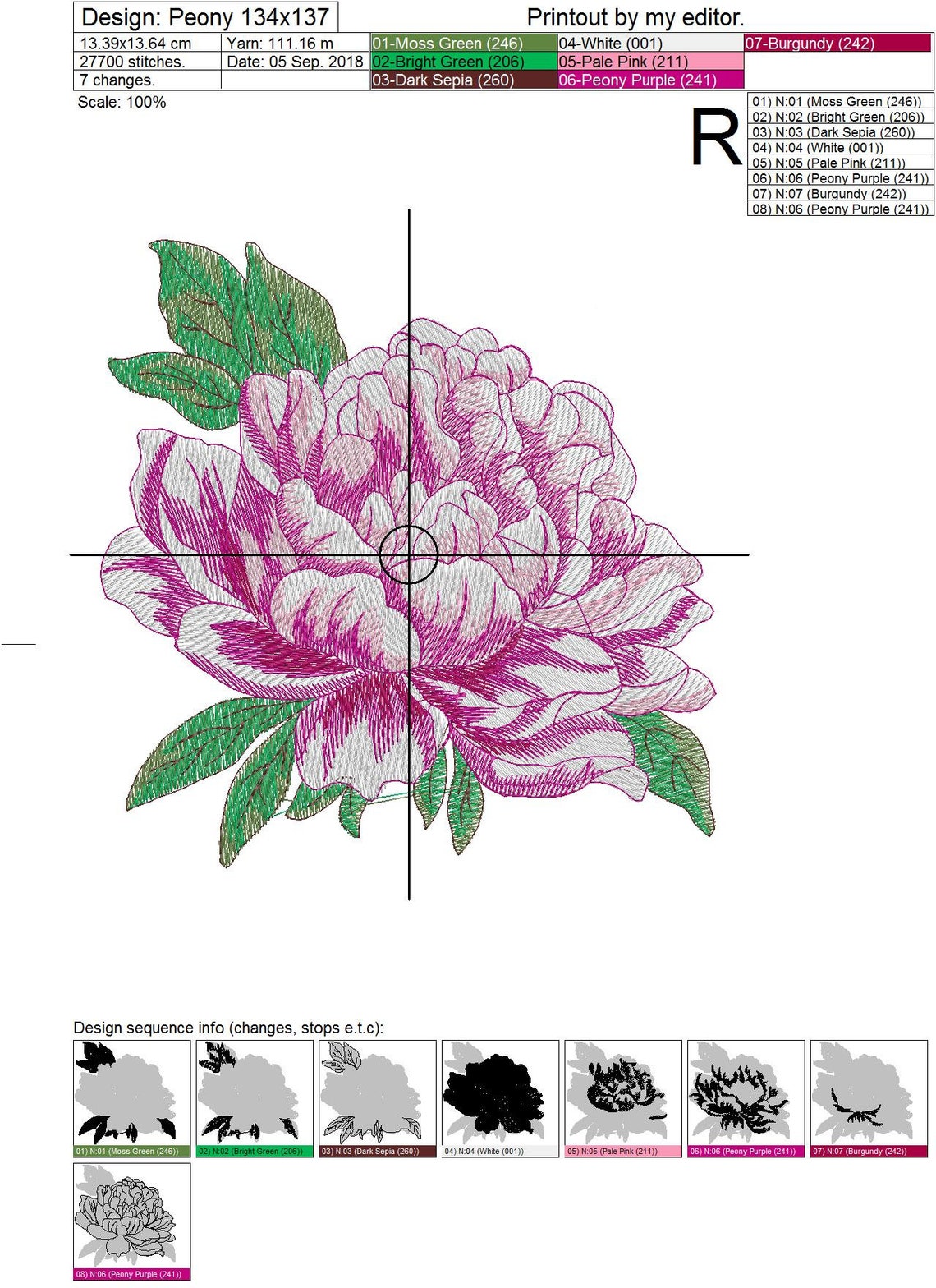 Digital Peony Machine Embroidery Design Peonies Pink 3 | Etsy Australia
