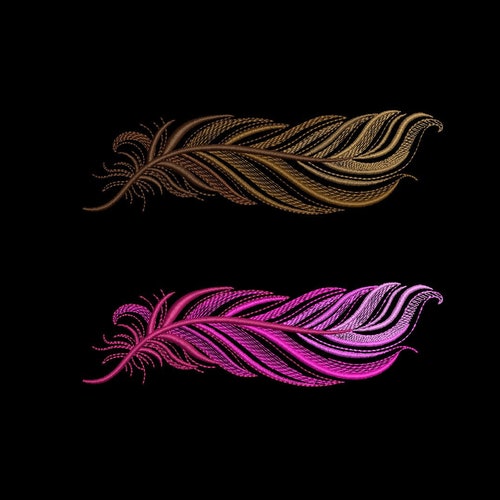 Feather Outline Machine Embroidery Design - Etsy