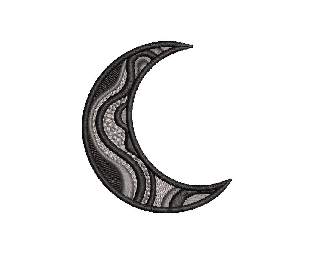 Digital, Moon, Machine Embroidery Design, 2 Sizes - Etsy