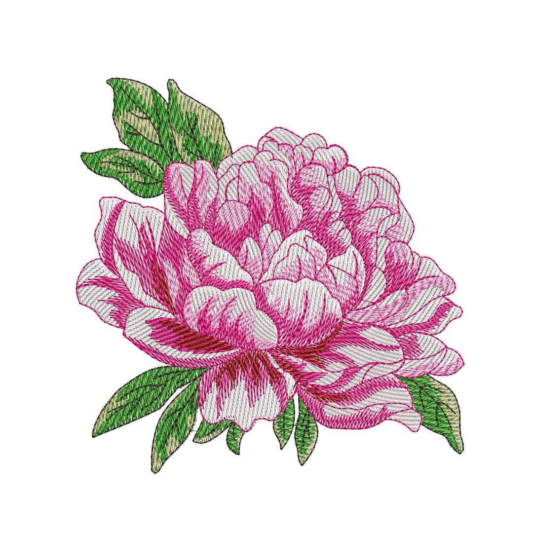Digital, Peony, Machine Embroidery Design, Peonies, Pink, 3 Sizes - Etsy