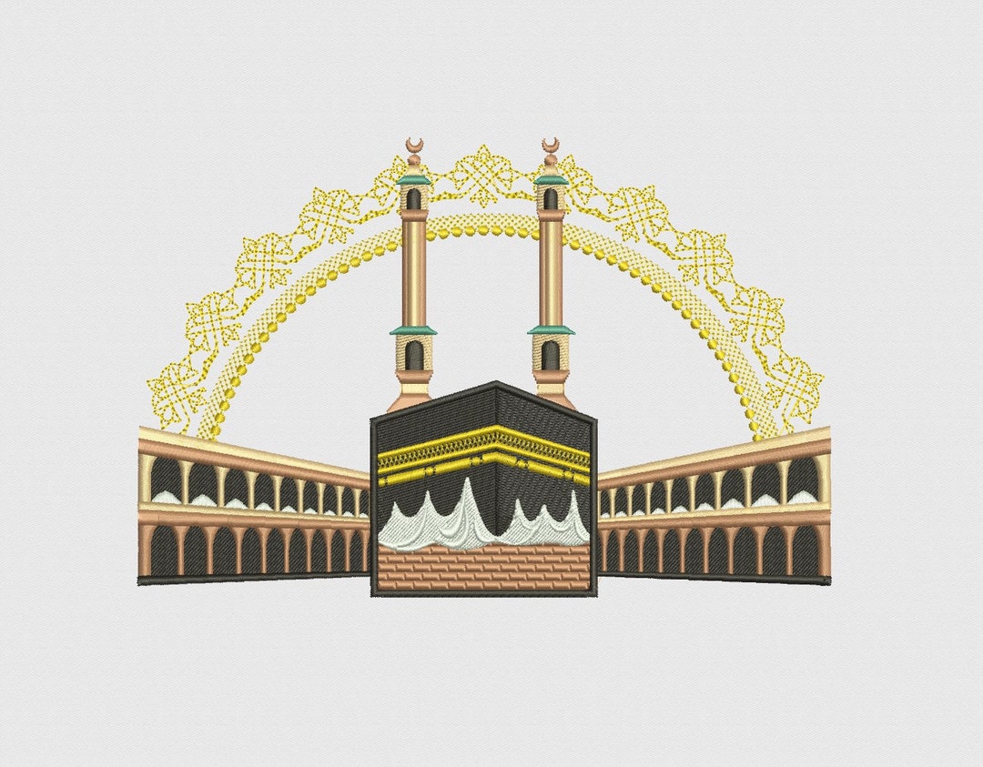 Digital, Kaaba, Hajj, Madina, Makkah, Arabic, Machine Embroidery Design ...