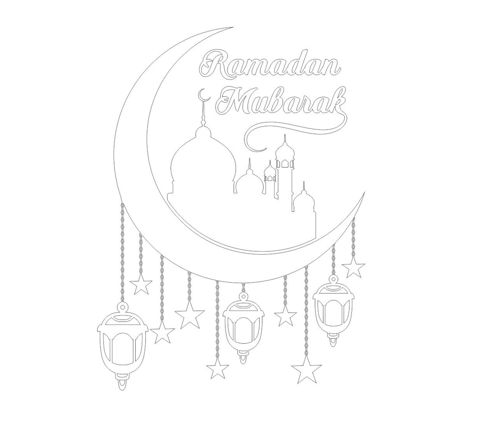 Ramadan Mubarak, Arabic Calligraphy, SVG, DXF, PNG - Etsy