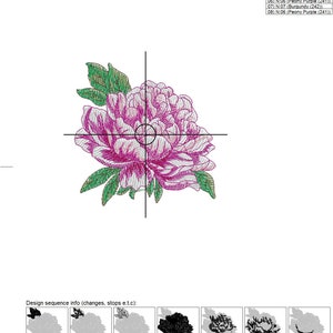 Digital, Peony, Machine Embroidery Design, Peonies, Pink, 3 Sizes - Etsy