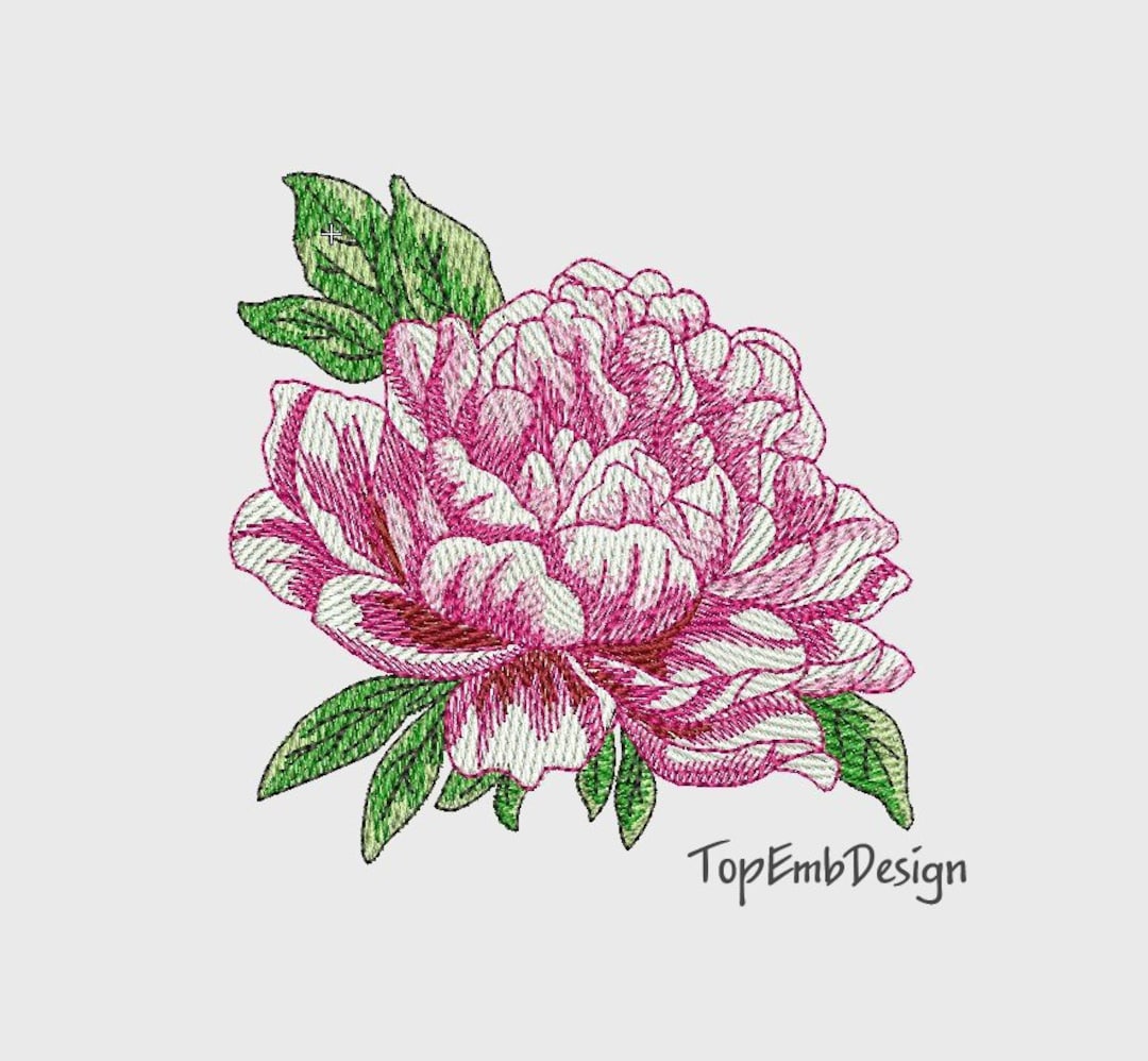 Digital, Peony, Machine Embroidery Design, Peonies, Pink, 3 Sizes - Etsy