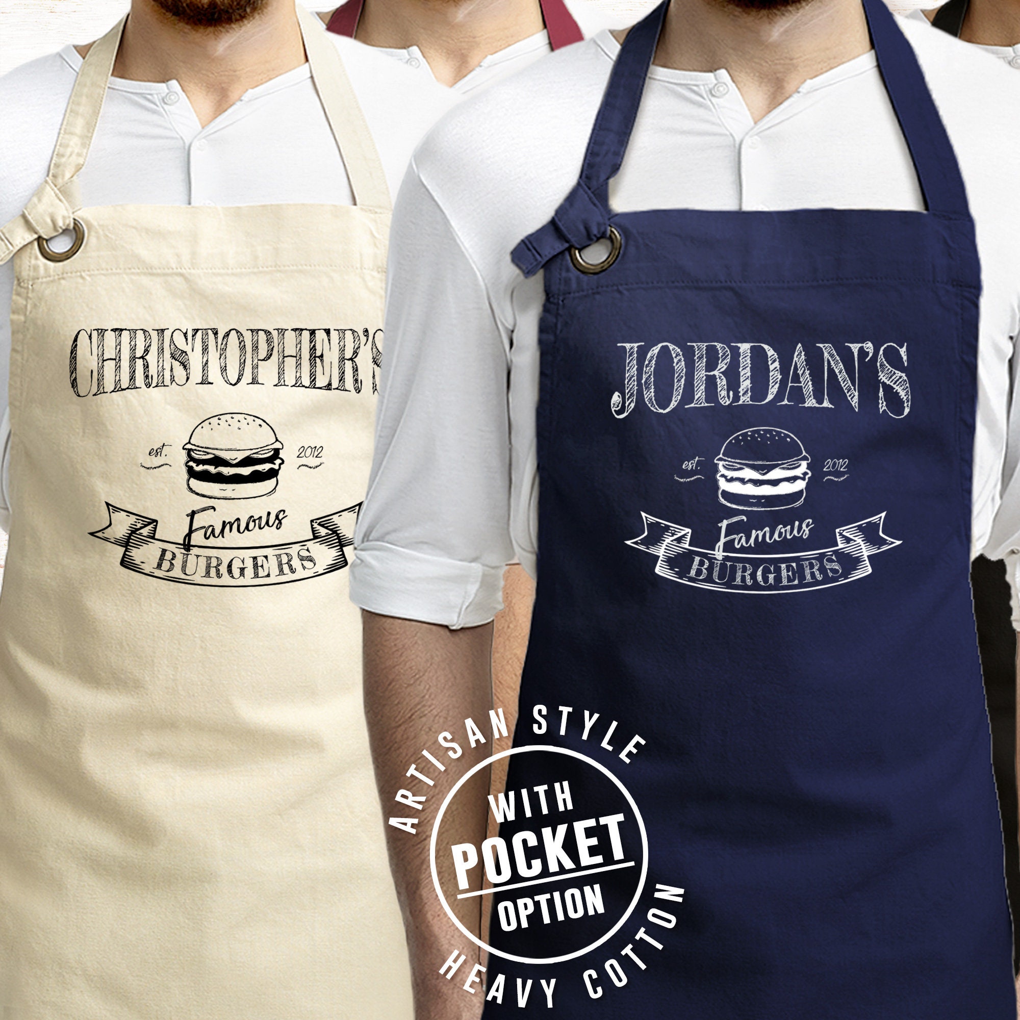Famous Burgers Custom Apron With Name Name Famous Burgers - Etsy